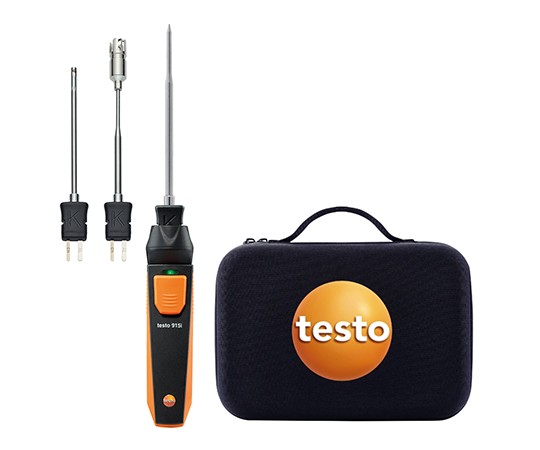 特長:testo 915iのハンドル、専用プローブ3種、ケースのセットです。 測定の用途に応じて、同梱の浸漬プローブ・表面温度プローブ・気体プローブを差し替えて、温度のワイヤレス測定を実現します。 防水機能等は搭載していないため食品向けの中...