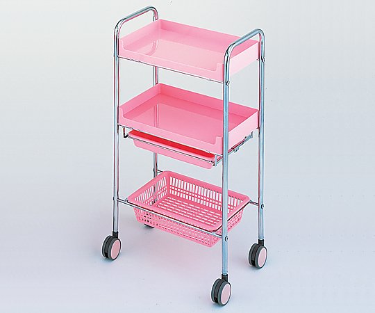 特徴 天板は四方にガード（手前部低い）が有り、道具等の落下を防ぎます。仕様 材質：本体／スチールクロームメッキ仕上げ、天板／スチロール樹脂成形天板、引出しパット・固定カゴ／PP（ポリプロピレン）樹脂成形 キャスター：φ75mmナイロン製（ス...