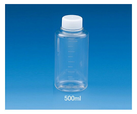 特徴 0〜121℃の温度範囲で使用できます。 オートクレーブが可能です。仕様 容量：500mL 目安目盛(mL)：50 入数：1本 材質：本体／ポリカーボネート（PC）、キャップ／ポリプロピレン（PP）、パッキン／シリコン 使用温度範囲：0...