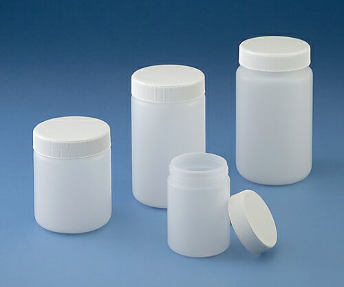 特徴 粉体や粘度のある試料を出し入れしやすい円筒状です。仕様 材質：本体／高密度ポリエチレン（HDPE）、中フタ／低密度ポリエチレン（LDPE）、キャップ／ポリプロピレン（PP） 使用温度範囲：0〜70℃ キャップ：パッキン付 口内径：φ7...