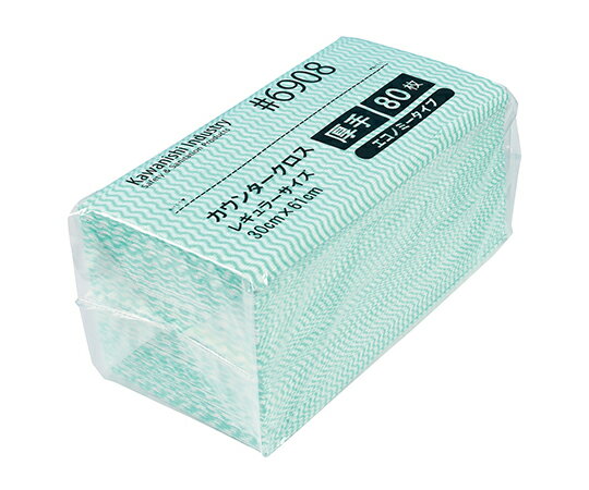 特徴 器具やテーブルの清掃に使用できます。 食卓の台拭きに利用できます。仕様 色：グリーン シートサイズ（mm）：300×610 材質：レーヨン、ポリエステル 入数：1袋（80枚入） 袋サイズ(mm)：310×160×150 ケース入数：1...