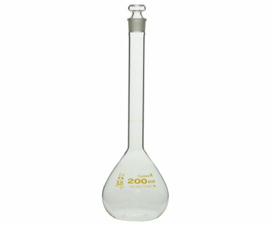 仕様 容量（mL）：200 栓（TS）：16 外径（Φmm）：75 全高（mm）：220 体積許容誤差（mL）：±0.15 材質：硼珪酸ガラス-1 TSガラス平栓付き ※JIS R3505（1994年）クラスAの「体積許容誤差」で製作してい...