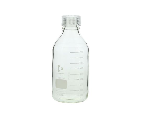 仕様 コード番号：017200-10003A 透明キャップ付き 口内径：φ30mm 容量：1000mL 外径×高さ：φ101×225mm ネジ口規格：GL-45 デュラン ※オートクレーブ滅菌にかける際はキャップを外すか、または一回転以上緩...