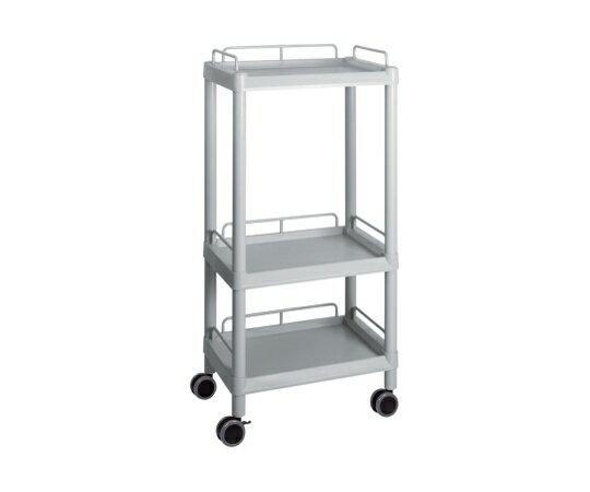 工具を使わずに組み立て・分解が容易にできます。 ・軽量で頑丈な、使い勝手の良いオールプラスチック製です。 ・天板・棚板は枠付きで落下を防止します。色：グレー ・段数：3段 ・引出し：なし ・ガード枠：あり ・サイズ（mm）：540×370×...