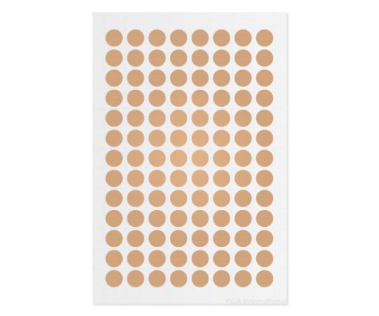 特徴 低温冷凍や液体窒素内での長期保管や色分けに適しています。仕様 適合チューブ：0.5mLl/1.5mL マイクロチューブ ドットサイズ（Φmm）：9 色：ベージュ 入数：1袋（104ドット/シート×5シート） 使用温度範囲：-196〜+...