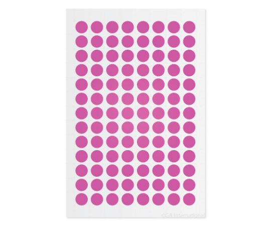 特徴 低温冷凍や液体窒素内での長期保管や色分けに適しています。仕様 適合チューブ：0.5mLl/1.5mL マイクロチューブ ドットサイズ（Φmm）：9 色：ピンク 入数：1袋（104ドット/シート×5シート） 使用温度範囲：-196〜+1...