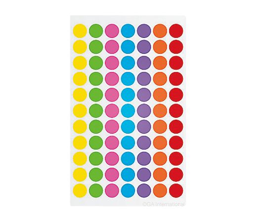 特徴 低温冷凍や液体窒素内での長期保管や色分けに適しています。仕様 適合チューブ：1.5mL マイクロチューブ ドットサイズ（Φmm）：11 色：アソート（7色） 入数：1袋（77ドット/シート×6シート） 使用温度範囲：-196〜+110...