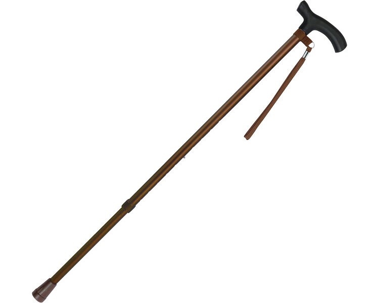 歩行関連 杖 ・シンプルでベーシックな伸縮ステッキ。 ●サイズ／長さ70〜92cm（10段階／2.5cm）、グリップ長さ：12.8cm●重さ／約240g●材質／本体：アルミ、グリップ：PP、ゴムキャップ：合成ゴム●適応ゴムチップ内径／15m...
