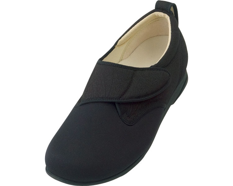 歩行関連 シューズ(片足) ・ストレッチ素材で足ゆびラクラク。・ワンタッチで脱ぎ履きらくらく。・前足部はストレッチ素材で適度の伸び感。・グリップ性を高めた靴底でお散歩にも。・黒とワインはペイズリー柄。紫とベージュは木の葉柄。 ●サイズ／S：...