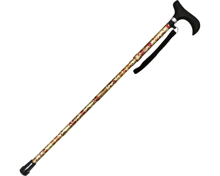 歩行関連 杖 ・色柄豊富なシリーズステッキ。 ●サイズ／長さ74.5〜82cm（4段階／2.5cm）、グリップ長さ：12cm、折りたたみ時：約26cm、ゴムチップ底径：3.0cm●パイプ径／上部：1.9cm、下部：1.6cm●重さ／約270...