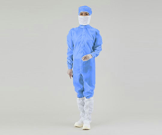 導電糸を格子状に編込んでおり、制電環境に適しています。材質：導電糸入りポリエステル100％（グリッドタイプ） ・表面抵抗：10^6〜10^9Ω/□ ・左腕ペン挿し付き ・袖・腰ゴム入り、裾ゴム無し ・マスク取り付け用面ファスナー付き ・クラ...