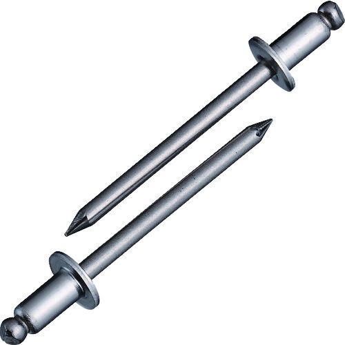 特長:●必要な仕事に無駄なく使える少量サイズです。●片側から複数の母材をワン・アクションで締結できます。 仕様:●かしめ板厚(mm)：1.6〜3.2●リベット長(mm)：7.1●フランジ径(mm)：9.5●リベット径(mm)：4.8●下穴径...