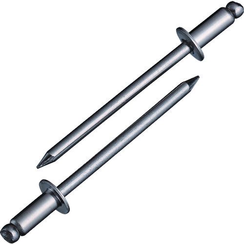 特長:●必要な仕事に無駄なく使える少量サイズです。●片側から複数の母材をワン・アクションで締結できます。 仕様:●かしめ板厚(mm)：1.6〜4.8●リベット長(mm)：7.6●フランジ径(mm)：6.4●リベット径(mm)：3.2●下穴径...