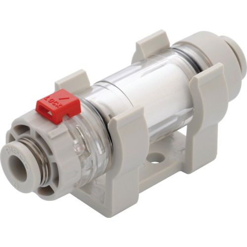 特長:●正圧でも負圧でも使用可能なインラインタイプフィルタです。●正圧使用において、プレフィルタとしての使用に最適です。●エレメント交換時に工具不要でメンテナンスが容易です。 仕様:●ろ過精度(μm)：5(捕集効率：95%)●全長(mm)：...