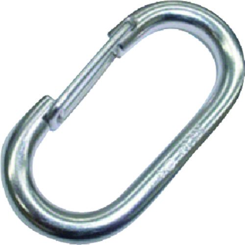 特長:●シンプルな形状のフックです。 用途:●チェーン・ワイヤー・ロープ等の連結金具として、また端末の金具のジョイントに。 仕様:●D(mm)：6●L(mm)：52●S(mm)：15●W(mm)：21●使用荷重(kN)：0.29●R(mm)...