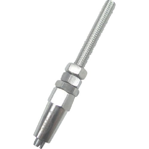 特長:●ワイヤを現場で取付できます。 用途:●ワイヤロープの端末に。 仕様:●L(mm)：100●(L)(mm)：100●適用ワイヤー径(mm)：4●L2(mm)：55●L1(mm)：32●ねじ径：M8 材質／仕上:●ケーシング・ターミナル...