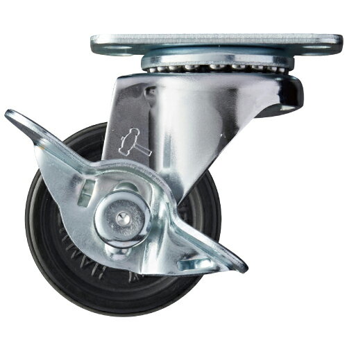 [仕様]旋回式　ストッパー付[車輪材質]ゴム[許容荷重1個(daN)]25[取付高mm]58[偏芯mm]20[旋回半径mm]51[車輪径mm]40[車巾mm]17[車輪記号]425G-R40・クロームメッキ仕上げで、デザイン性と軽快さを要求...
