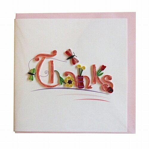 二つ折りの内側にメッセージが書き込めるカード。デザインとコーディネートされた、ピンク色の封筒が付属しており、ポップで可愛らしい印象です。[サイズ]・カード:15cm×15cm・封筒:16cm×16cm「ありがとう」「おめでとう」。大切な気持...
