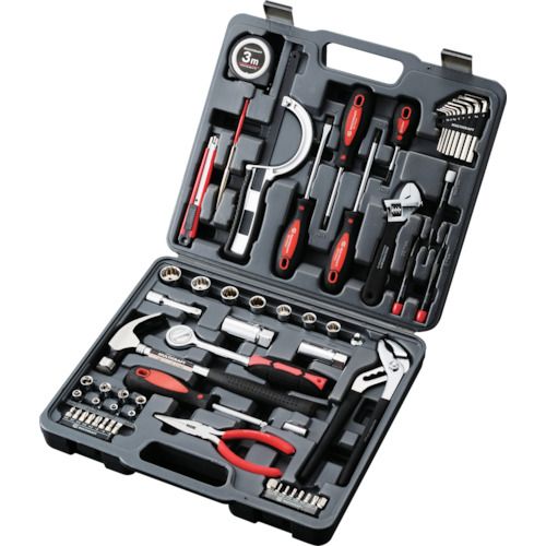 特長:●日曜大工からカーメンテナンスまでなんでもこなす充実の工具セットです。●メンテナンス作業、修理・補修など、あらゆる場面に対応します。 仕様:●ケース寸法(mm)間口：365●ケース寸法(mm)奥行：315●ケース寸法(mm)高さ：82...