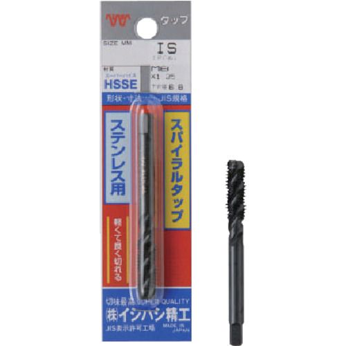 特長:●難削ステンレス鋼に抜群の切れ味と耐久性です。●特殊な形状設計と特殊二番加工で摩耗トルクを低減します。●ブリスターパック1本入りです。 用途:●ステンレスの止まり穴用。●被削材:ステンレス鋼、低・中炭素鋼。 仕様:●精度：JIS2級●...