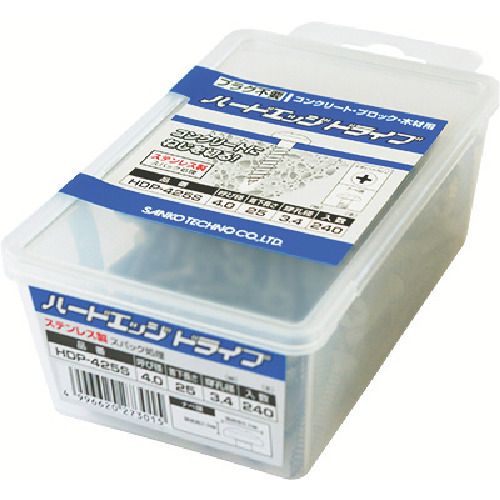 特長:●JIS規格に準じた頭部形状を採用し、施工性および部材の収まりが向上されています。●プラグ不要で穿孔径は小径で済みます。●スチール製は六価クロムを含まないジオメット処理、ステンレス製はスパック処理を採用しています。 用途:●コンクリー...