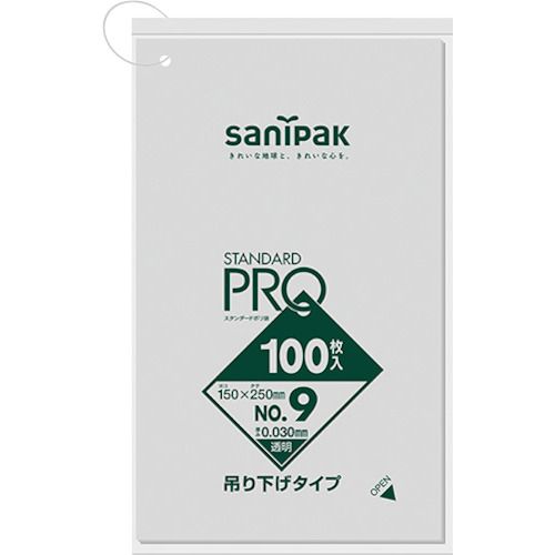 特長:●吊り下げタイプの規格袋です。●便利な吊り下げひも付きです。●片手で1枚ずつ簡単に取り出せます。 用途:●小物類、食品等の仕分けに。 仕様:●縦(mm)：250●色：透明●横(mm)：150●厚さ(mm)：0.03 仕様2:●1冊:1...