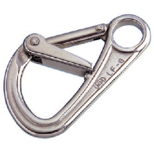 特長:●2回の動作でなければ開かないフックです。 用途:●連結金具として使用します。 仕様:●d(mm)：20●D(mm)：13.5●L(mm)：108●D2(mm)：6●S(mm)：19●W(mm)：64●使用荷重(kN)：1.76●R(...