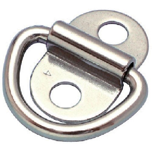 特長:●使わない時はリングが倒れてじゃまにならず、使用時はリングにロープ・ワイヤ・チェーンなどを通すことができます。 用途:●テントロープの端末処理、懸垂幕などの細物ワイヤ・ロープなどの受け金具として。 仕様:●A(mm)：27●d(mm)...