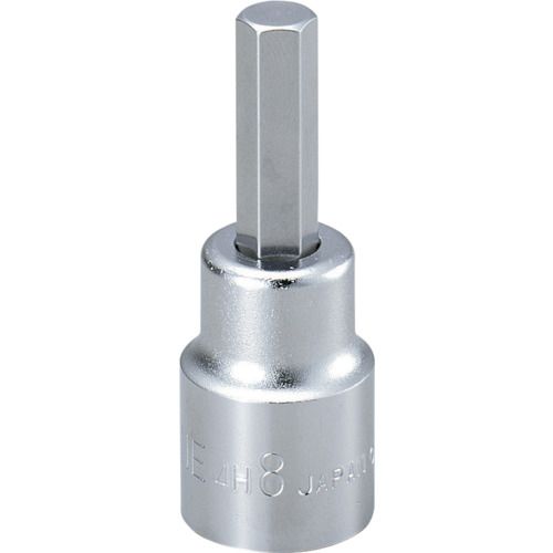 特長:●ラチェットハンドルに差し込んで使用することにより六角穴付ボルトの締め付けがすばやく行えます。 用途:●六角穴付きボルト・ねじの締付け、緩め作業用に。 仕様:●差込角(mm)：12.7●全長(mm)：69●対辺寸法(mm)：14 材質...