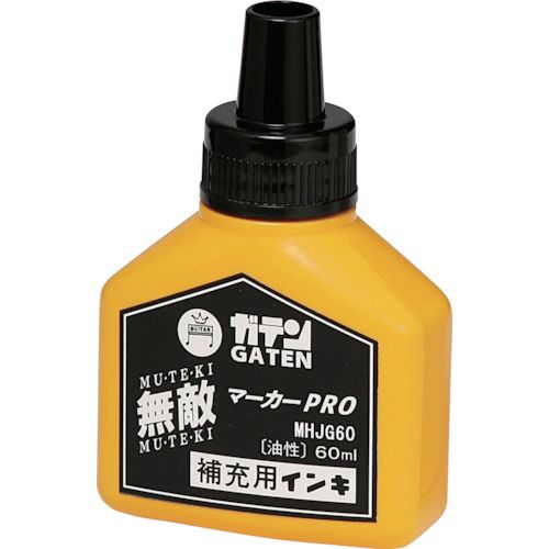 特長:●ガテン無敵マーカーPRO専用補充インキです。●インキを補充することで、経済的で環境にも優しい商品です。 仕様:●色：黒●容量（ml）：60特長:●ガテン無敵マーカーPRO専用補充インキです。●インキを補充することで、経済的で環境にも...