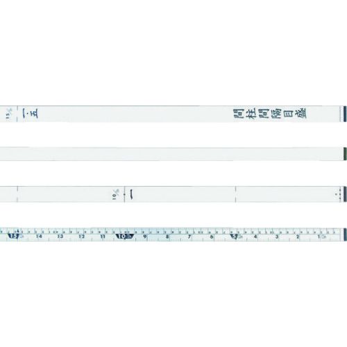 特長:●アルミ製で丈夫で軽量です。●メートル目盛、尺相当目盛の併用目盛付で、測定、ケガキの寸法誤差が少なくて済みます。 用途:●基礎の墨出しに使用 仕様:●目盛：cm目盛と尺相当目盛 仕様2:●長さの精度(mm)：-0.8〜+1.3 材質／...