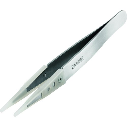 特長:●シール・粘着テープなどが貼りつきにくい特殊素材の非粘着ピンセット 用途:●対象物を傷つけにくい、柔らかいプラスチック製 仕様:●全長(mm)：123●先端幅(mm)：2.4（R型）耐熱温度：80℃（チップ） 仕様2:●非粘着性、耐薬...