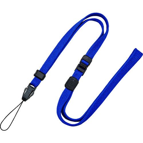 特長:●10mm幅ストラップです。●ハンディーターミナルを使用する流通業・小売業の方に必見です。 仕様:●色：青●縦(mm)：520●横(mm)：15●厚さ(mm)：6 仕様2:●ストラップ寸法：長さ約900×幅10mm●脱着マツバ、安全装...