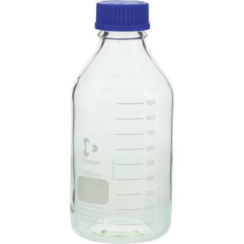 特長:●液もれがしにくい構造の瓶です。●高純度医薬・試薬や分析用標準液などの保存容器として幅広く使用可能です。 仕様:●容量(ml)：1000●外径(mm)：101●目盛間隔(ml)：100●高さ(mm)：230●キャップ色：青 仕様2:●...