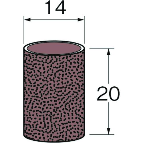 特長:●特殊研磨布使用のため研削・研磨力に優れています。●研磨布使用のため割れる危険性は全くありません。 用途:●ステンレス・鉄・非金属のバリ取り、円筒内面・局面研磨、ガラス・木材・ゴム・石膏・石材面の研磨用。 仕様:●外径(mm)：14●...