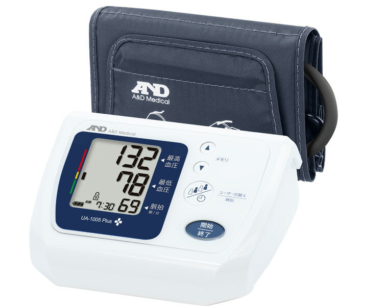 ・4人分メモリで、朝・夜の使い分けも可能。※電池は別売です。●サイズ／幅14.2×奥行11.7×高さ6cm●重さ／245g●材質／ABS樹脂●電源／AC100Vまたは単3形乾電池×4●メモリ機能／4人×60回●付属品／カフ収納ホルダー、AC...