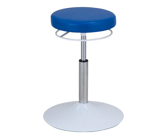 座面が460〜670mmの範囲で高さ調整ができます。 座面を昇降させるためのリングレバーは360°全方位から操作ができます。 円盤脚は反射しない塗装仕上げです。 座面が汚れた場合は、アルコールや次亜塩素酸で清拭できます。座面カラー：ブルー ...