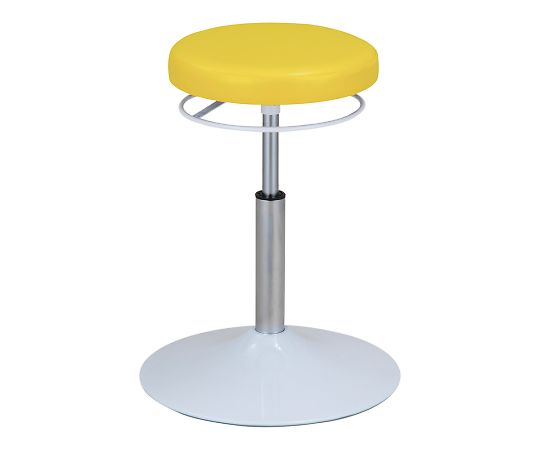 座面が460〜670mmの範囲で高さ調整ができます。 座面を昇降させるためのリングレバーは360°全方位から操作ができます。 円盤脚は反射しない塗装仕上げです。 座面が汚れた場合は、アルコールや次亜塩素酸で清拭できます。座面カラー：イエロー...