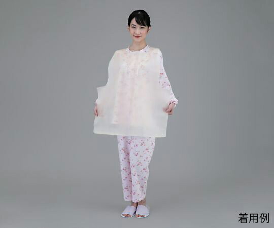 特徴 トレー等の下に敷いてお使いいただけるサイズです。 首回りは両面テープで調節できます。仕様 幅×長さ（mm）：620×670 入数：1袋（80枚入） 材質：PP（ポリプロピレン）不織布 ※PE（ポリエチレン）ラミネート加工 両面テープタ...