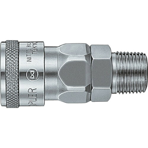 仕様:●耐圧力(MPa)：2.0●相手側取付サイズ：Rc1/8●使用流体：空気 仕様2:●使用温度範囲：-20〜80℃●最高使用圧力：1.5MPa●片路開閉型●適合カプラ：日東工器ハイカプラシリーズ 材質／仕上:●本体:鋼鉄（クロムメッキ）...