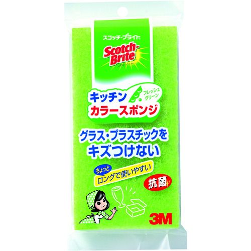 特長:●グラスやプラスチックを傷付けません。●泡立ちのよいソフトスポンジをサンドしました。●手になじみ使いやすいスリムサイズです。●研磨粒子は付いていません。 仕様:●縦(mm)：124●横(mm)：65●厚さ(mm)：32●色：緑 材質／...