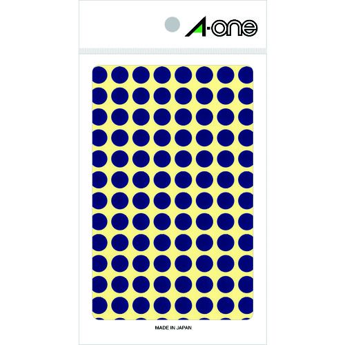 特長:●豊富なカラーで識別に便利な丸型のラベルです。 用途:●グラフや分布図の作成に●在庫管理などの色分け表示に 仕様:●ラベルサイズ直径(mm)：9●色：青●面付：8列×13段(104片)●1パック内：1456片●厚さ(mm)：0.09 ...