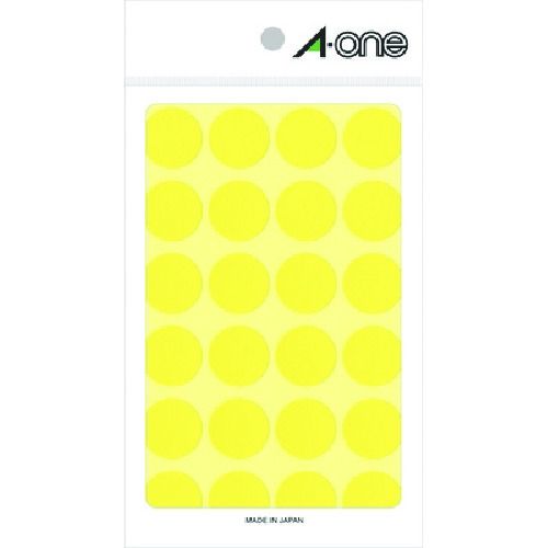 特長:●豊富なカラーで識別に便利な丸型のラベルです。 用途:●グラフや分布図の作成に●在庫管理などの色分け表示に 仕様:●ラベルサイズ直径(mm)：20●色：黄●面付：4列×6段(24片)●1パック内：336片●厚さ(mm)：0.09 仕様...