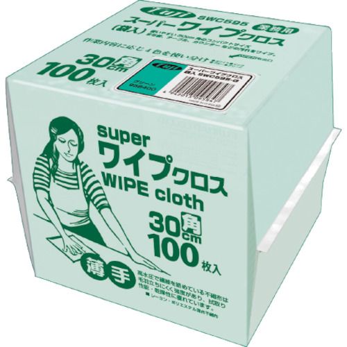 特長:●吸水性、耐久性に優れた不織布ふきんです。 用途:●飲食店、食品工場での拭き取り作業に。 仕様:●シートサイズ(mm)：300×300●厚さ(g/[[M2]])：45 仕様2:●内容量：100枚●袋入 材質／仕上:●レーヨン70％、P...