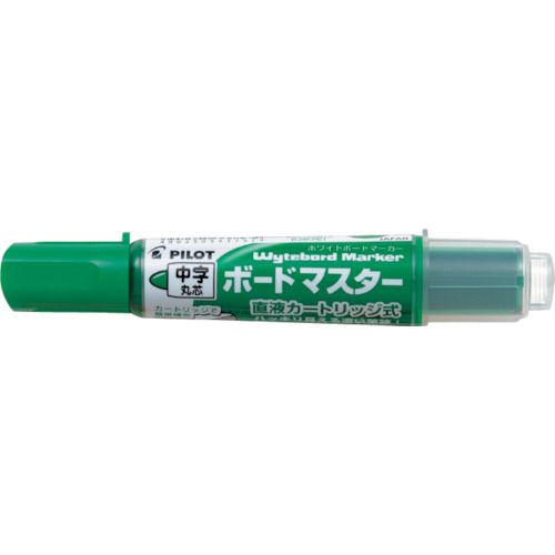 特長:●濃くはっきり書け、視認性に優れます。●インキカートリッジ、ペン先ともに交換可能でとても経済的です。 用途:●ホワイトボードへの筆記に。 仕様:●インク色：グリーン●タイプ：中字丸芯●太さ(mm)：24●長さ(mm)：135●色：グリ...