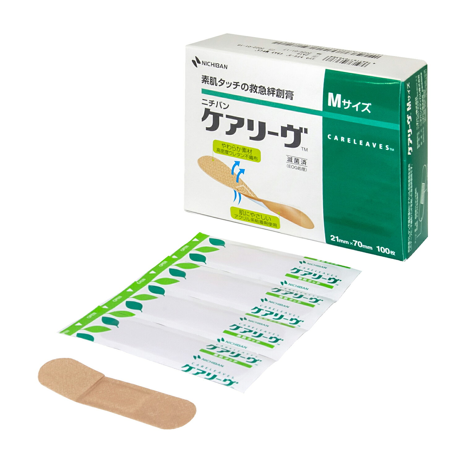商品説明 ●高密度ウレタン不織布の救急絆創膏。●優れた柔軟性と高い透湿性を持つ基材により、ムレにくく、皮膚がふやけにくい。●EOG滅菌済。 商品スペック ●規格：M ●サイズ（粘着部/パッド部）：21×70mm／13×22mm ●入数：10...