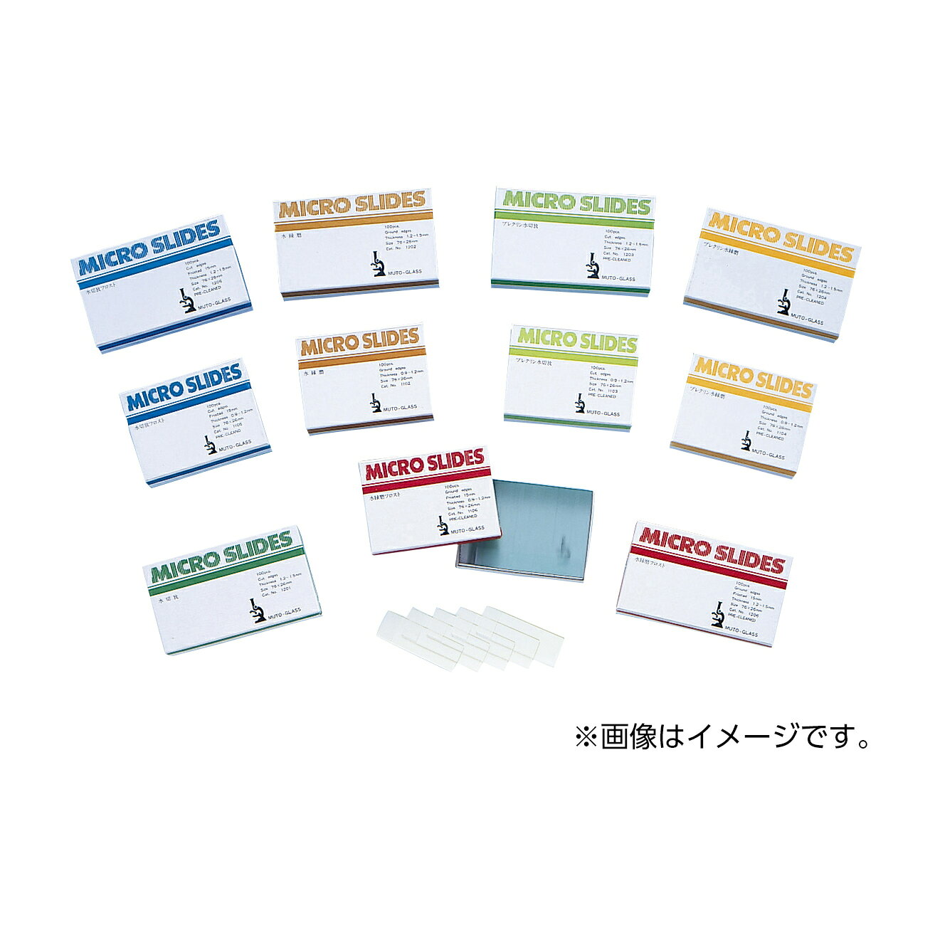商品説明 ●高品質で、汚れがなく非常にきれいに超音波洗浄がしてあります。●褪色の原因となるアルカリ溶出量の少ないJIS規格の板ガラスを使用していますので、標本は永久保存できます。 商品スペック ●製品サイズ：76×26×1.3mm ●入数：...