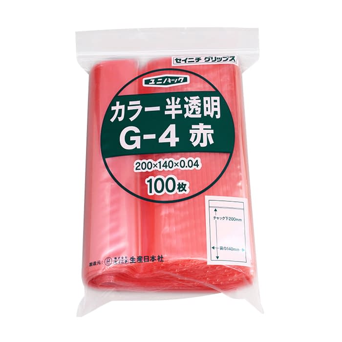 商品説明 ●用途別に色分けでき、便利です。 商品スペック ●チャック下×袋幅×厚み：200×140×0.04mm ●入数：100枚カタログコード:19-7360-0601マツヨシコード:0085552601商品説明 ●用途別に色分けでき、便...