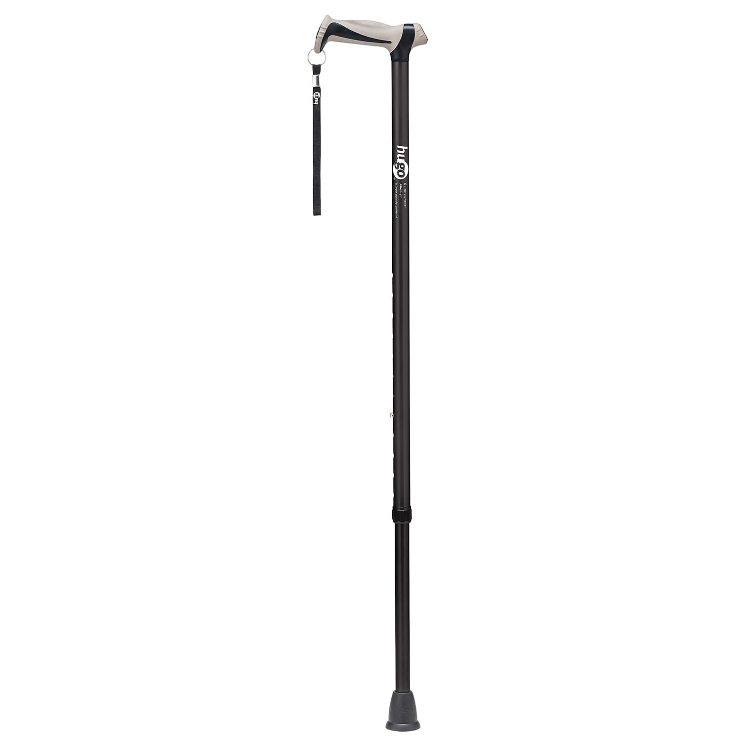 商品説明 ●左右どちらも握りやすい形状クッション付きで衝撃を緩和します。●SGマーク付きです。 商品スペック ●カラー：ブラック ●製品サイズ：長さ=680〜960mm、パイプ径=φ22／19mm ●重量：395g ●材質：本体=アルミニウ...