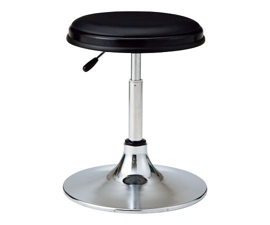 サイズ（mm）：Φ400×450〜630 重量（kg）：7 入数：1個 材質：座面／ウレタン・ビニールレザー、脚部／スチール（クロムメッキ） 昇降方法：ガスシリンダー式 座部回転式 座面径：Φ380mm 耐次亜塩素酸レザーサイズ（mm）：Φ...